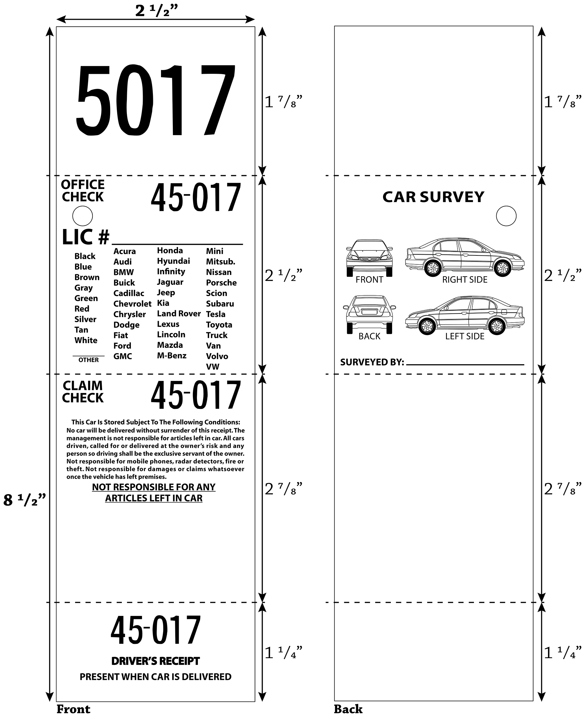 Small Valet Tickets (5,000/Box) - Globe Ticket